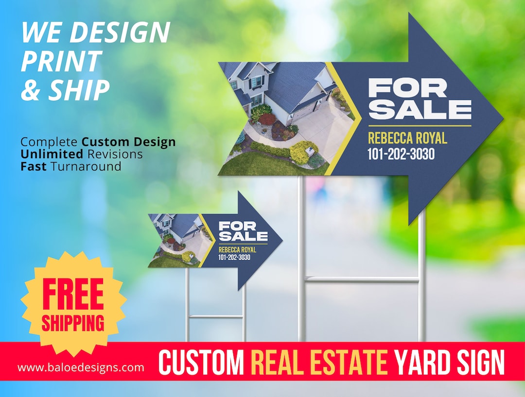Real Estate Yard Sign, Arrow Yard Sign, Real Estate Yard Signs, Realtor ...