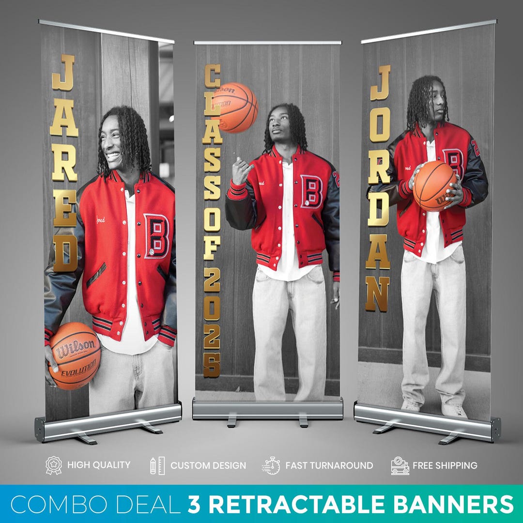Graduation Prom Banner Set, COMBO BANNER SET, 3 Retractable Banners ...