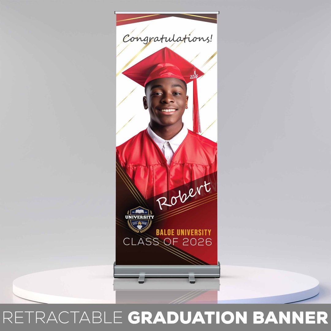Graduation Banner, Prom Banner, Custom Retractable Banner, Roll up ...