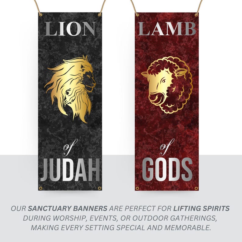Set of 4 Church Banners, Sanctuary Banners, Mission Worship, Church ...