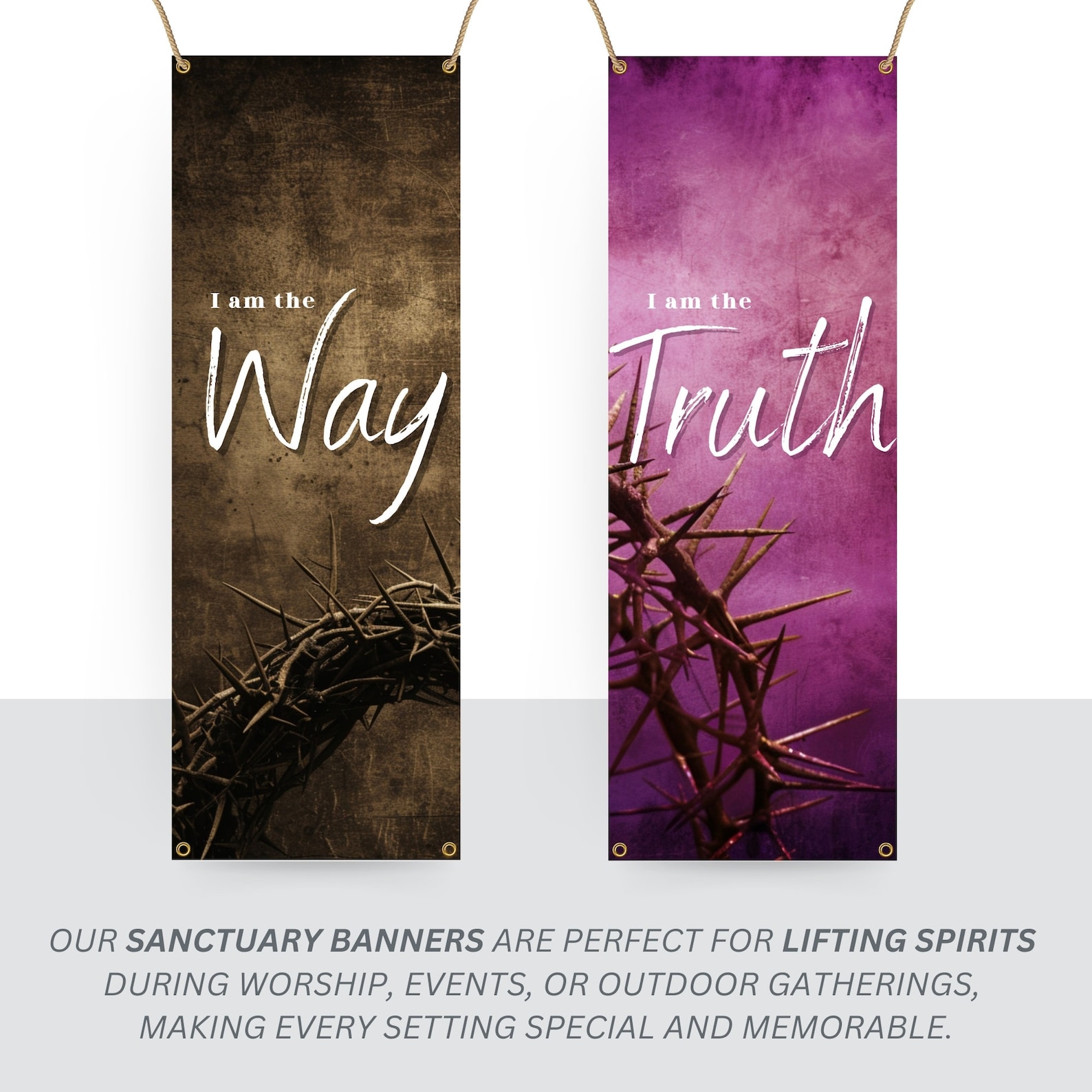 Scripture Sanctuary Banners, Set of 4 Church Banners, Church Banner Set ...