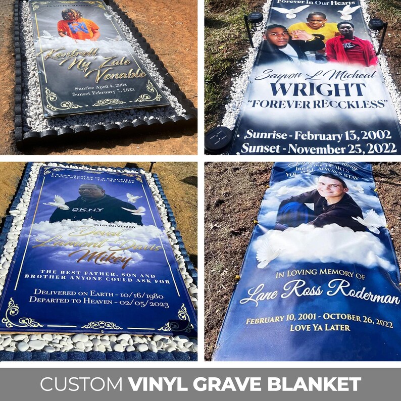 Custom Grave Blanket, Custom Memorial Grave Blanket, in Loving Memory ...