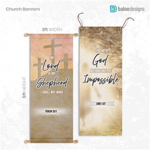 Set of 4 Church Banners, Church Banner Set, Sanctuary Banners, Mission ...