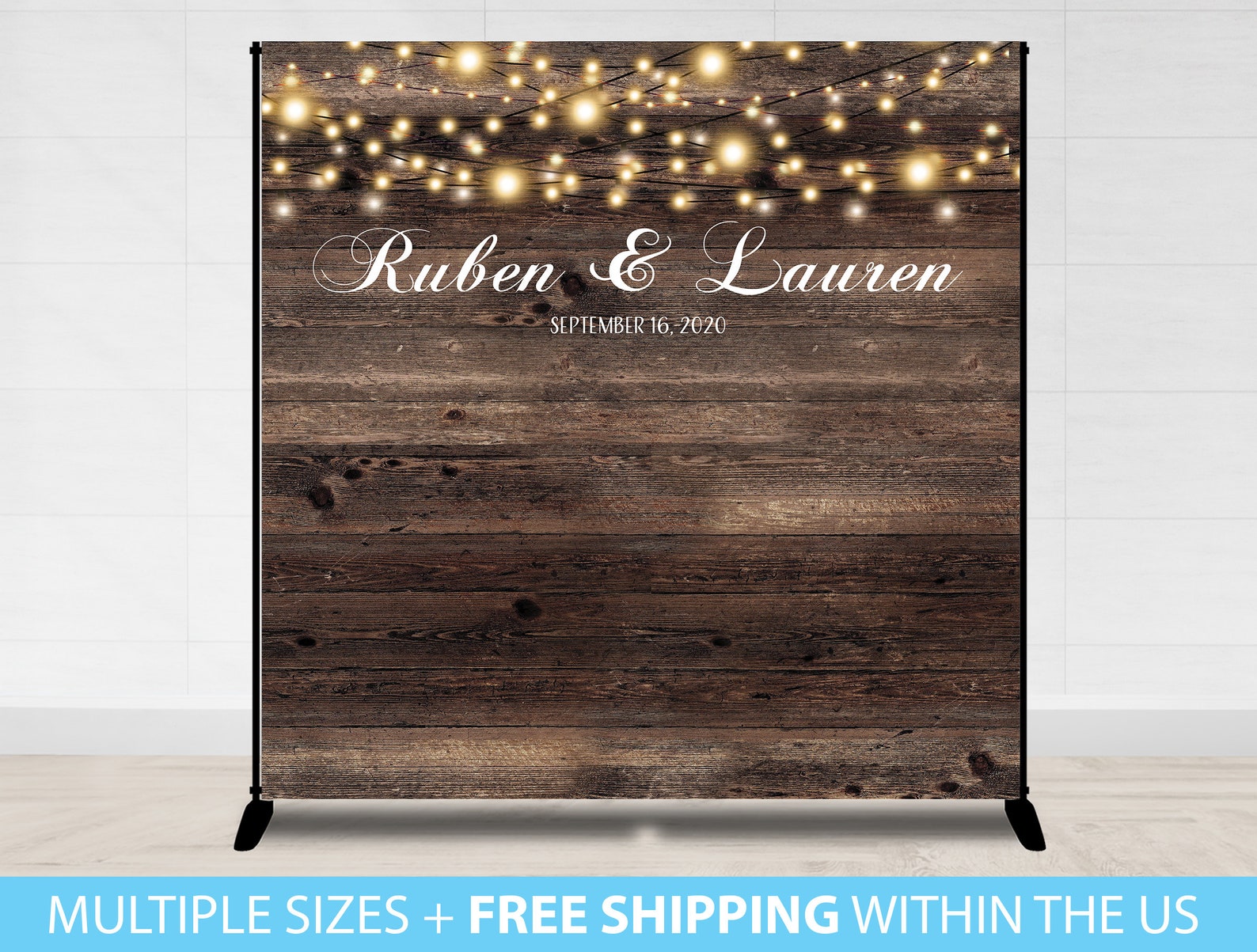 Step and Repeat Wedding Photo Backdrop Rustic Lights Step - Etsy