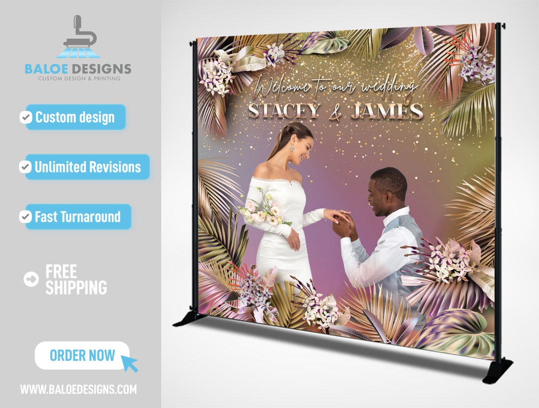 Wedding Backdrop, Wedding Banner Decor, Floral Backdrop, Wedding Bridal ...