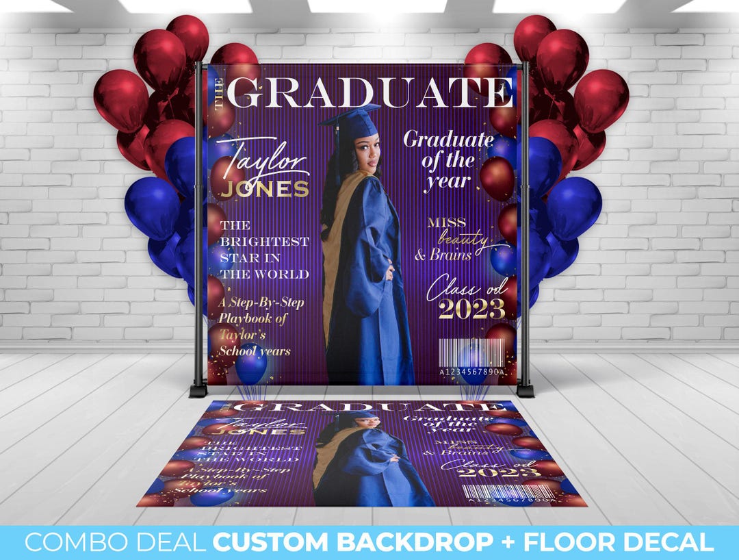 BACKDROP + FLOOR DECAL, Graduation Custom Backdrop and Matching Floor ...