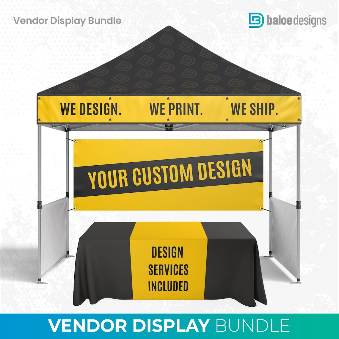 Custom Tent Banners, Vendor Canopy Tent Banners & Table Runner Set ...