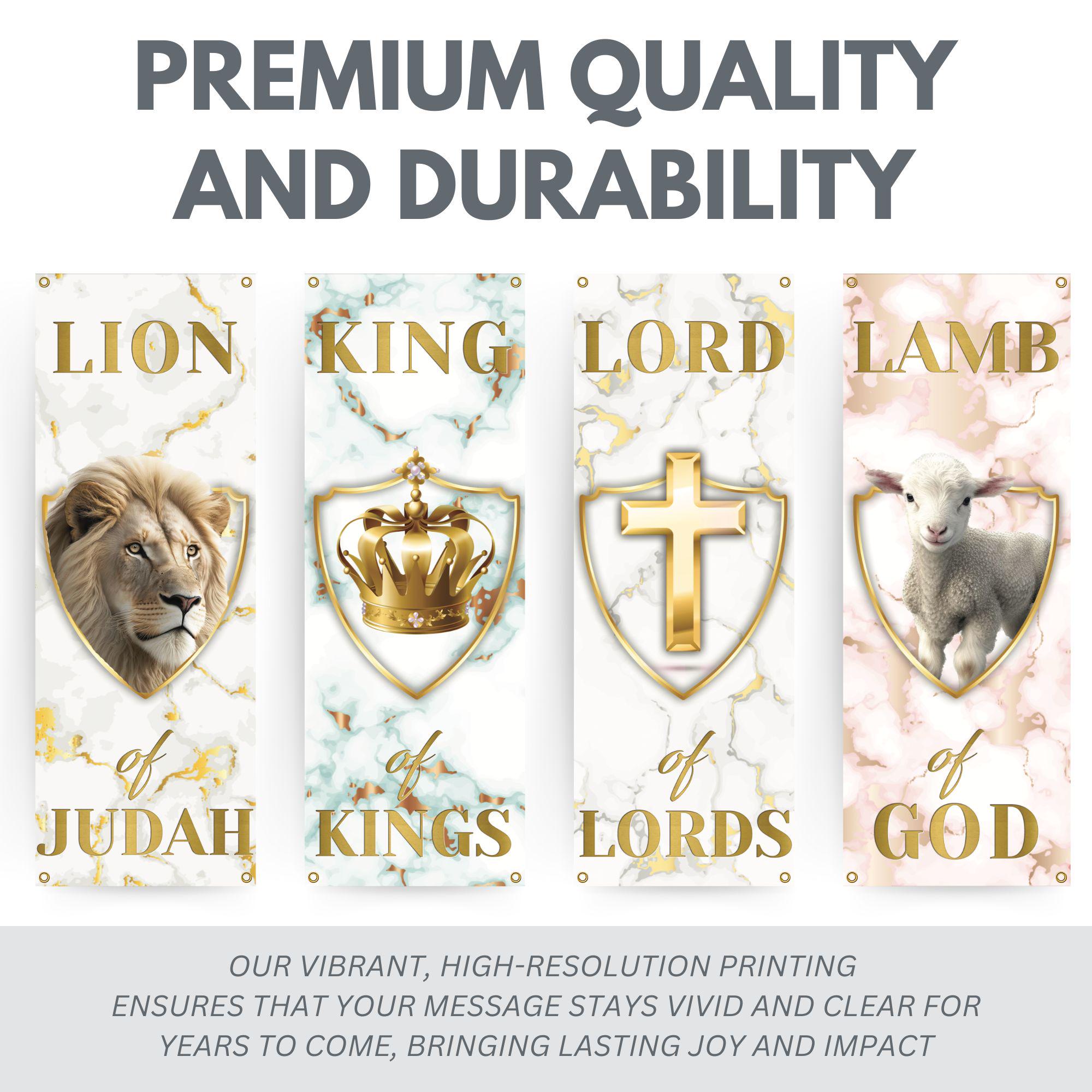 Set of 4 Church Banners, Sanctuary Banners, Mission Worship, Church ...