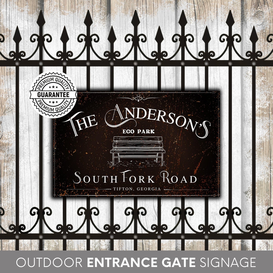 Custom Outdoor Entrance Sign, Gate Entrance Address Sign, House Plaque ...