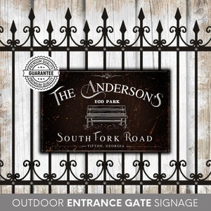 Custom Outdoor Entrance Sign, Gate Entrance Address Sign, House Plaque ...