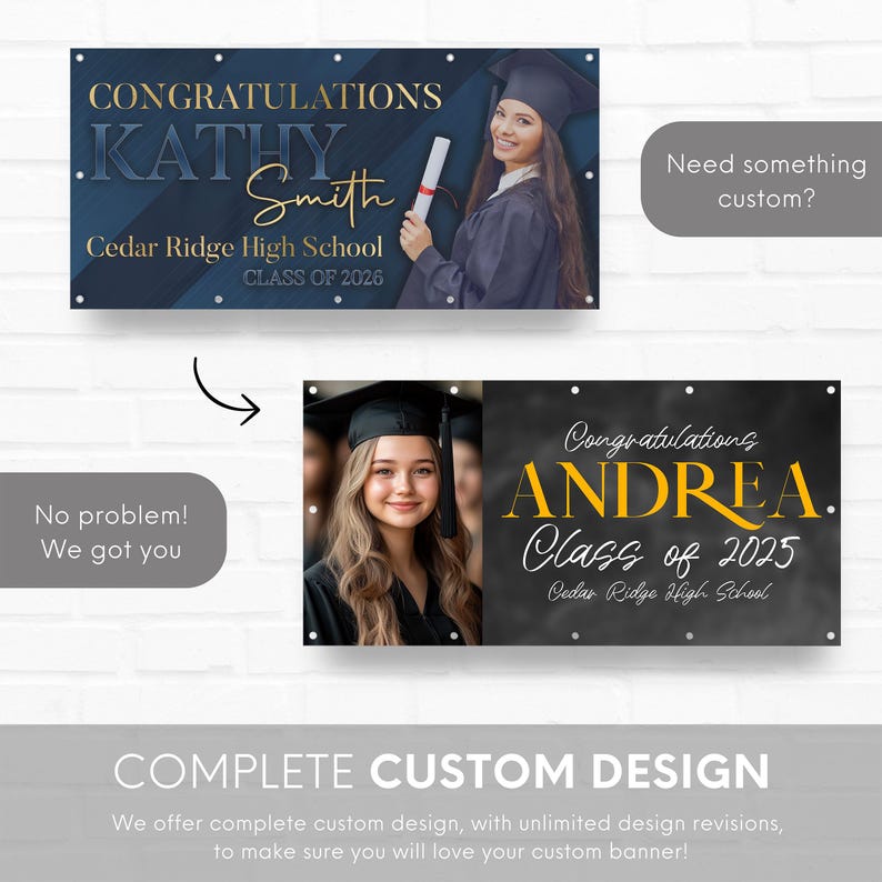 Custom Graduation Banner, Personalized Graduation Banner Class Of ...