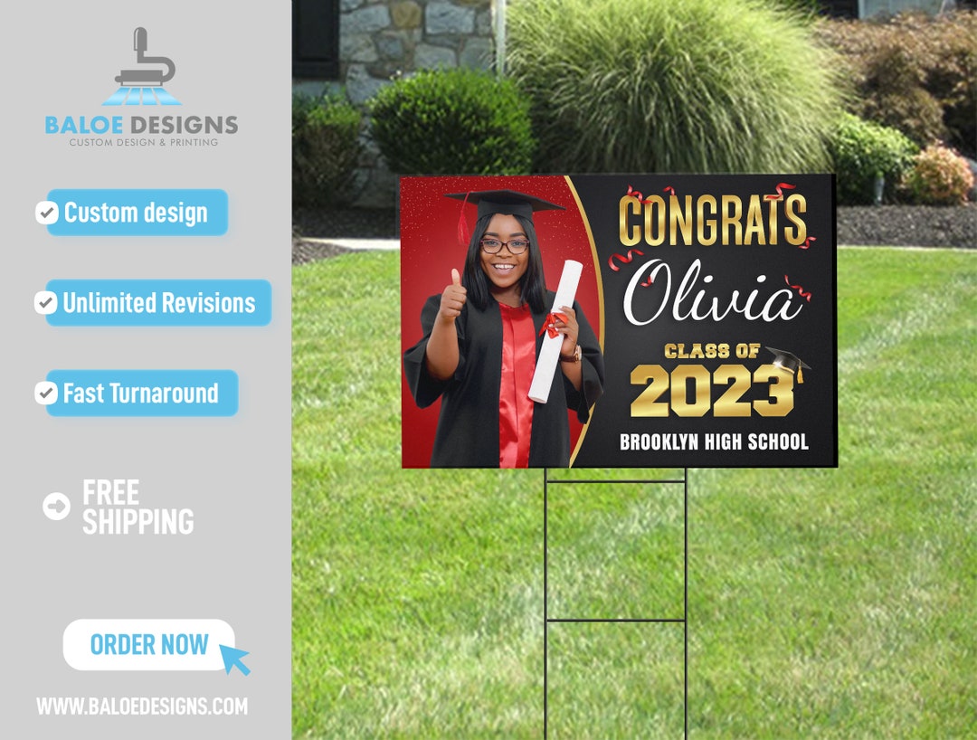 Graduation Yard Sign, Graduation Sign, Outdoor High School College ...