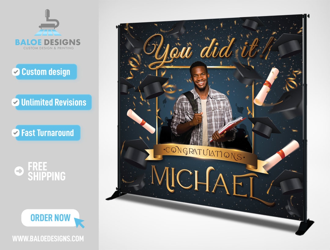 Graduation Backdrop Banner, Graduation Step and Repeat Class of 2023 ...