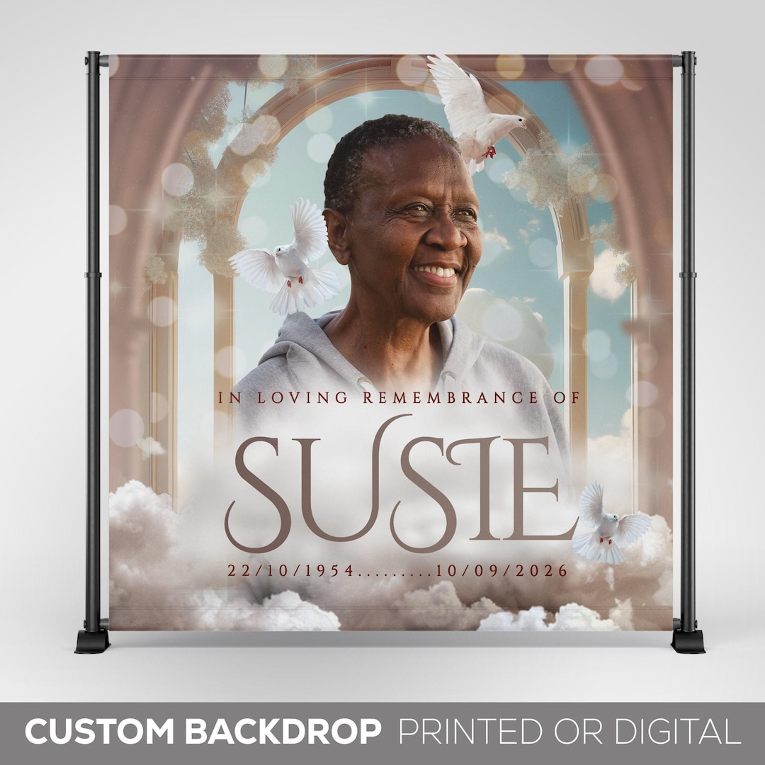 Memorial Backdrop, in Loving Memory Banner, Repass Backdrop, Funeral ...
