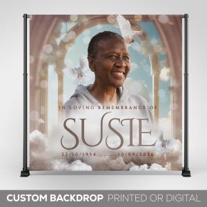 Memorial Backdrop, in Loving Memory Banner, Repass Backdrop, Funeral ...