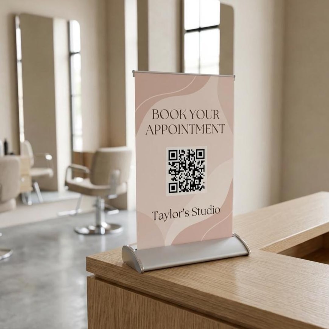Table Top Banner, Business Signage, QR Code Table Banner, Marketing ...