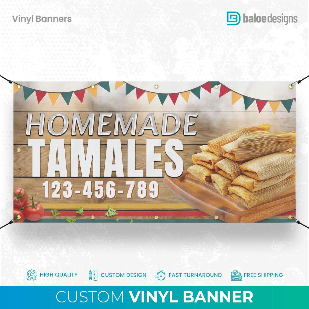 Tamales Custom Banner, Homemade Tamales Banner, Food Restaurant Outside ...