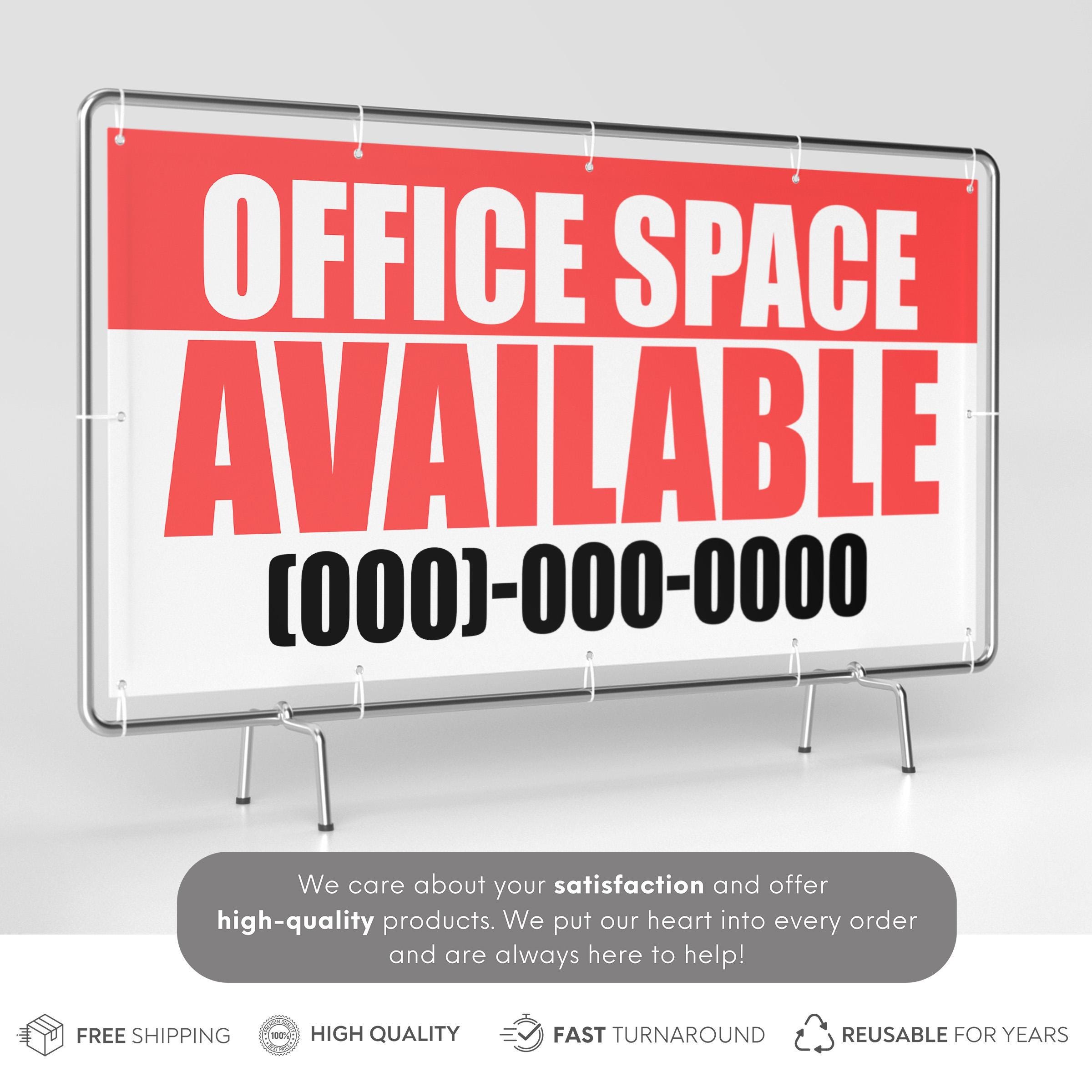 Office Space Available, Custom Business Banner, for Rent Lease Sign ...