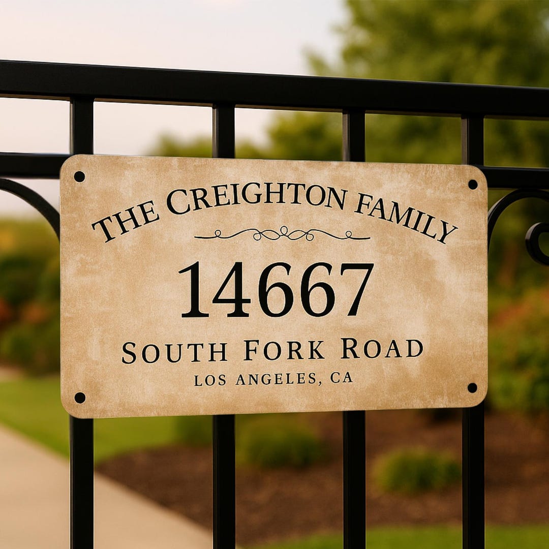 Custom Outdoor Entrance Sign, Gate Entrance Address, House Plaque ...