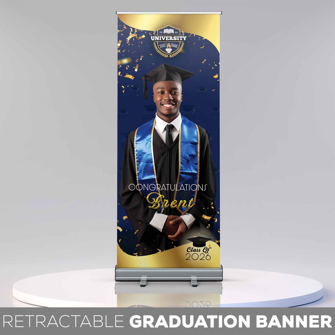 Graduation Banner, Prom Banner, Custom Retractable Banner, Roll up ...