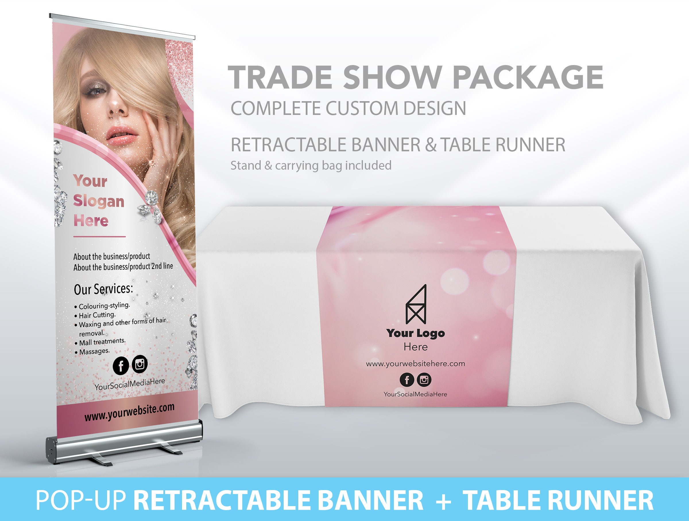 Retractable banner Retractable banner and table runner Pop Up Shop Pop ...