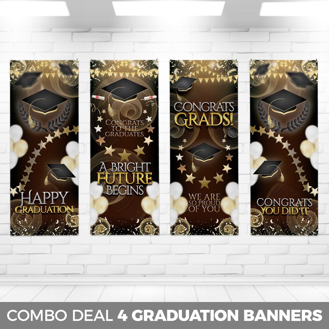 Set of 4 Graduation Banners, Congratulations Graduates, Congrats to the ...
