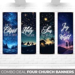 Winter Church Banners, Set of 4 Church Banners, Sanctuary Banners ...