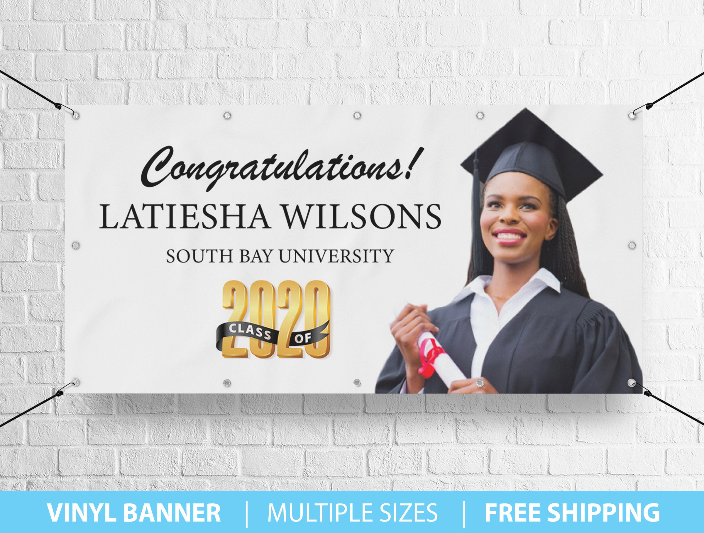 GRADUATION 2020 BANNER Vinyl Banner Graduation Backdrop | Etsy