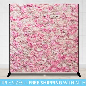 Floral Wall Backdrop Banner, Flowers Step and Repeat, Flower Wall Roses ...
