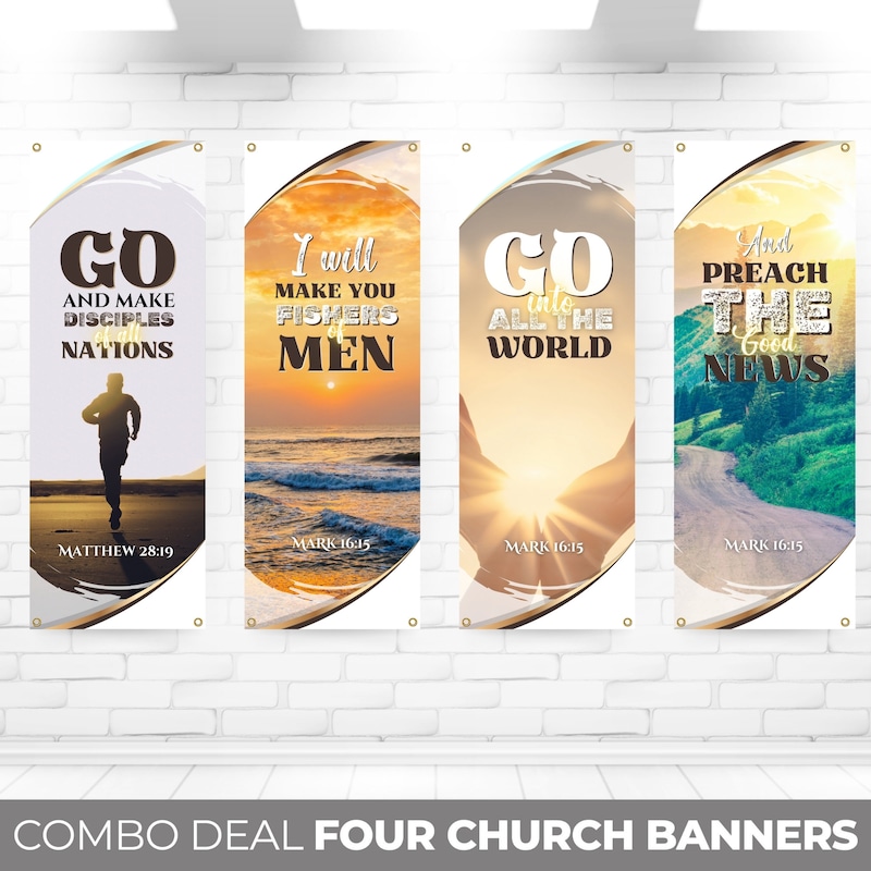Church Banner Set of 4 - Etsy