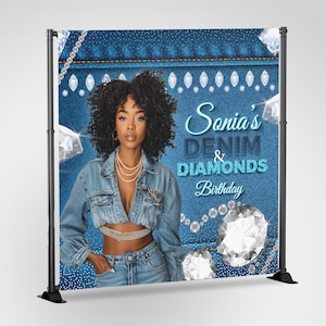 Backdrop + Floor Decal, Denim Diamonds Decor, Denim Pearls Diamonds ...