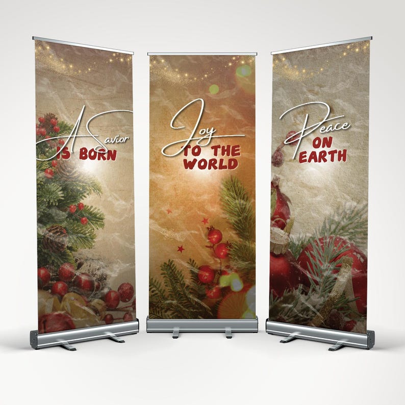 CHURCH BANNER SET, 3 Retractable Banners, Custom Church Scripture ...