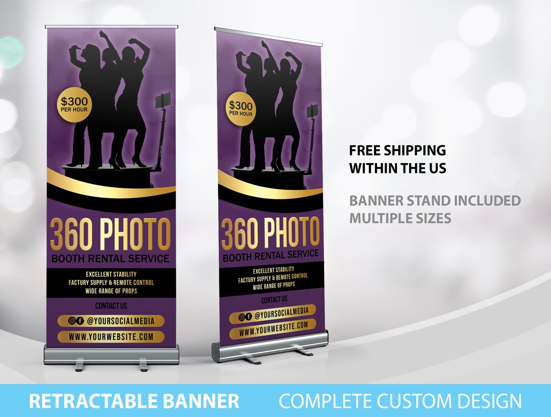 Retractable Banner, Business Banner, 360 Photo Booth Small Business ...