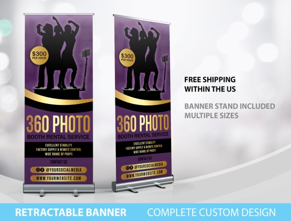 Retractable Banner Business Banner 360 Photo Booth Small - Etsy