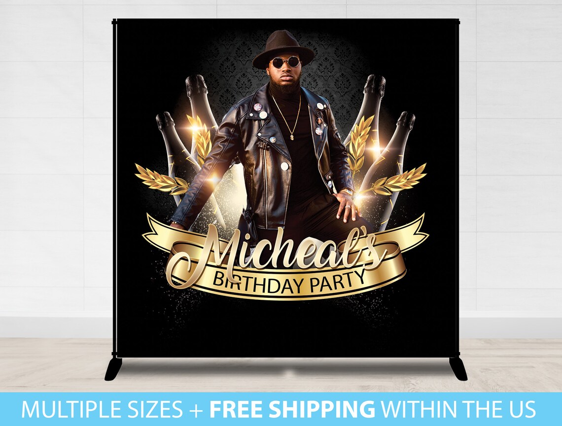 Custom Photo Birthday Backdrop Birthday Party Sparkle - Etsy