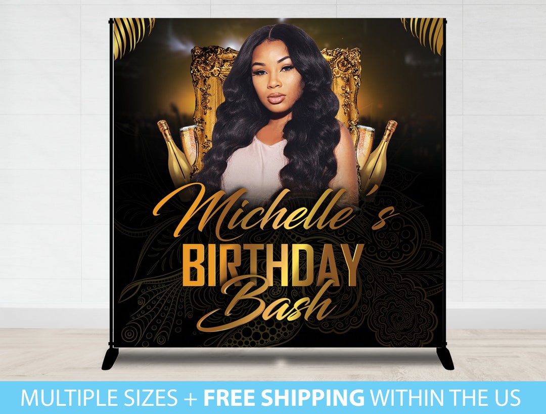 Custom Photo Birthday Backdrop, Party Sparkle Birthday Party Backdrop ...