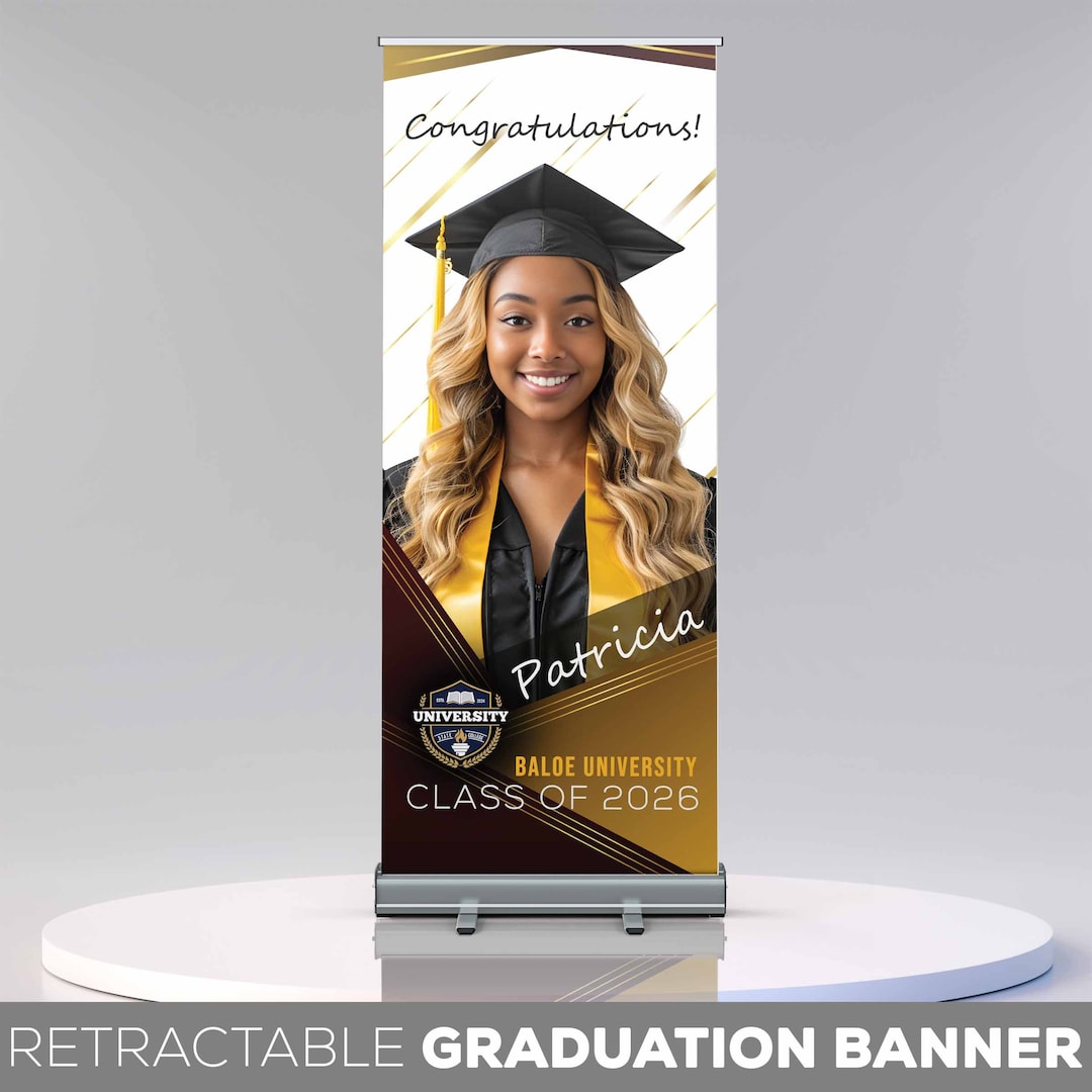 Graduation Banner, Prom Banner, Custom Retractable Banner, Roll up ...
