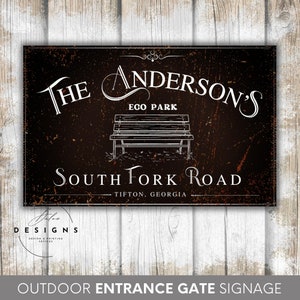 Custom Outdoor Entrance Sign, Gate Entrance Address Sign, House Plaque ...