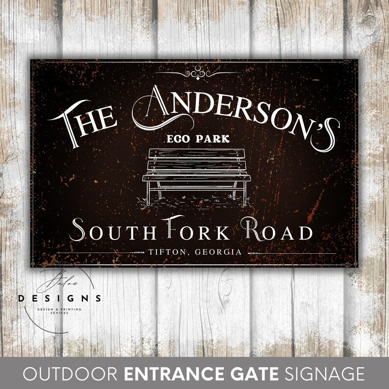 Custom Outdoor Entrance Sign, Gate Entrance Address Sign, House Plaque ...