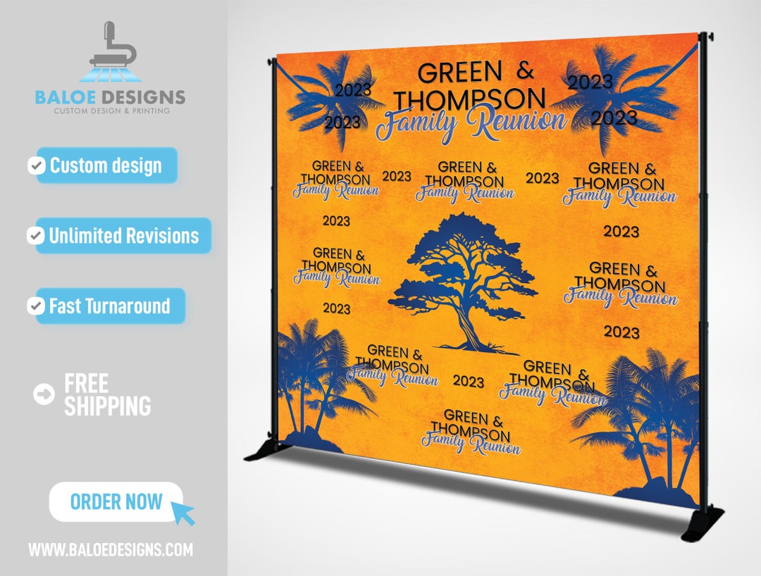 Family Reunion Backdrop, Backdrop Banner Family Reunion, Step & Repeat ...