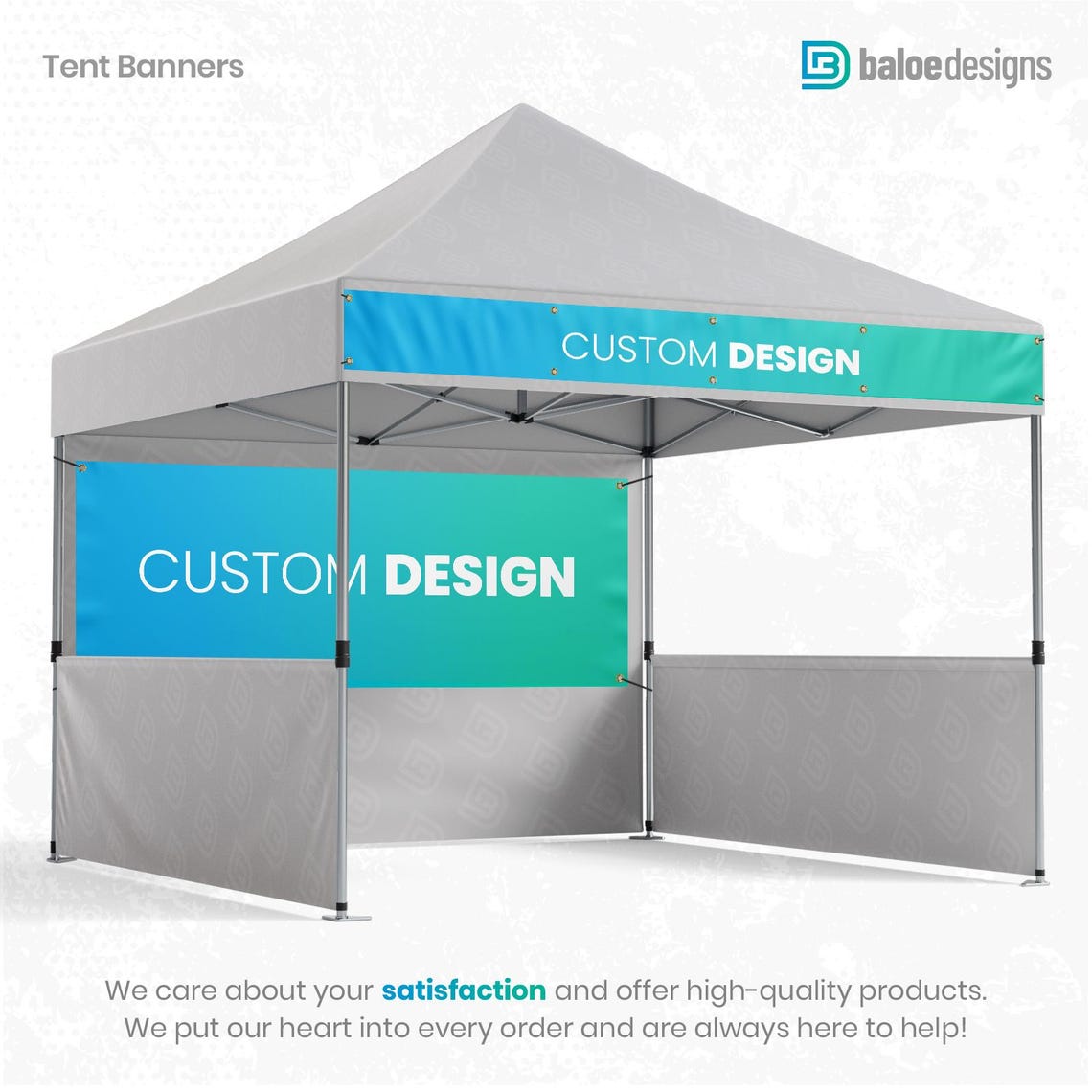 TWO Custom Tent Banners, Outside Vinyl 10x10 Tent Banner, Front & Back ...