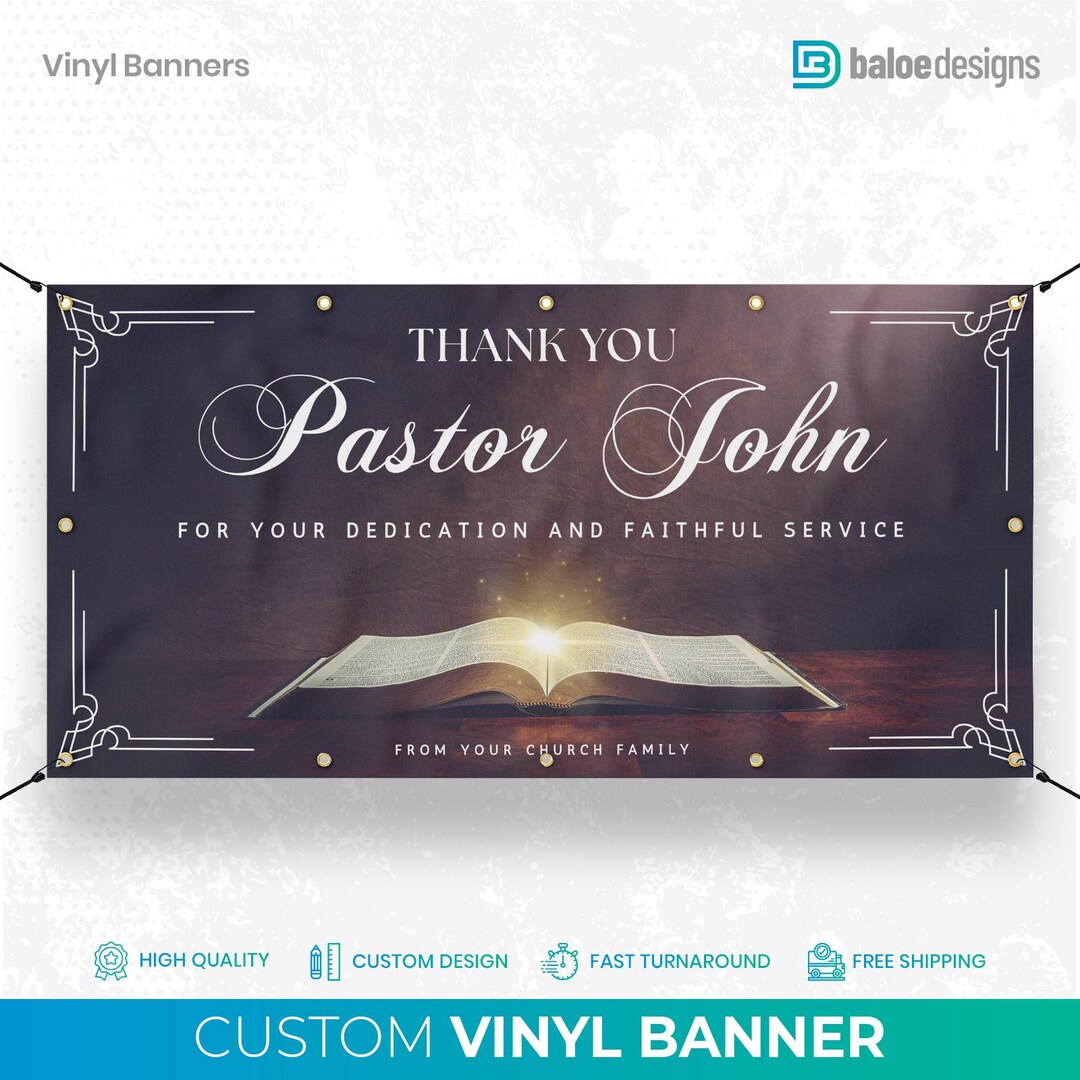 Thank You Pastor Church Banner, Pastoral Appreciation Banner, Custom ...