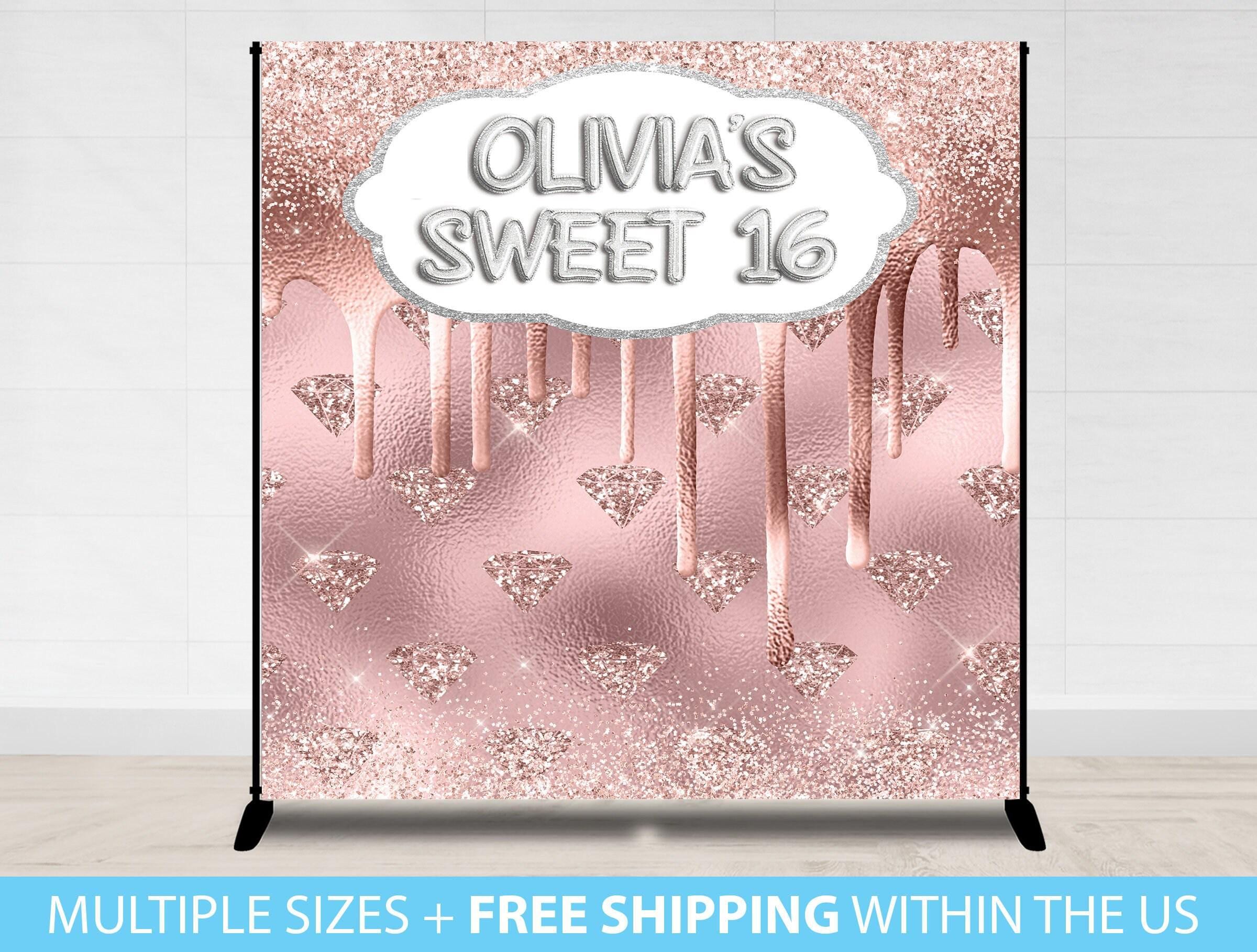 Sweet 16, Step and Repeat, 8X8 Photo Booth Backdrop, Sweet 16 Banner ...