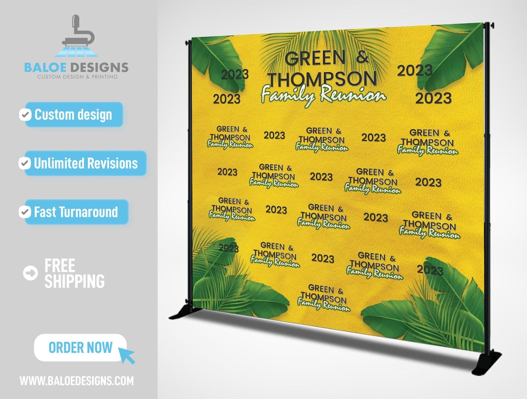 Family Reunion Backdrop, Backdrop Banner Family Reunion, Step & Repeat ...