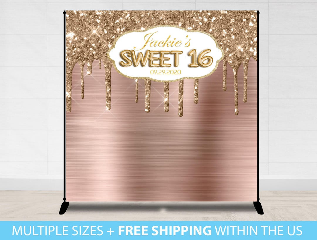 Sweet 16, Step and Repeat, 8X8 Photo Booth Backdrop, Sweet 16 Banner ...