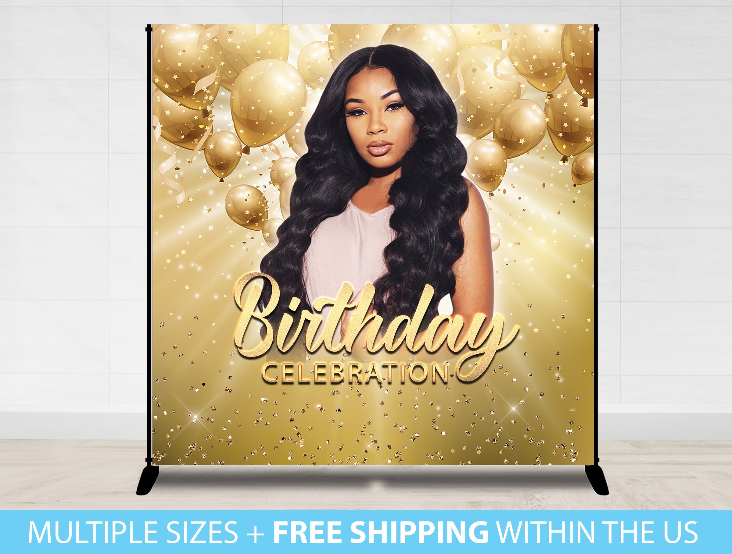 Custom Photo Birthday Backdrop Party Sparkle Birthday Party - Etsy