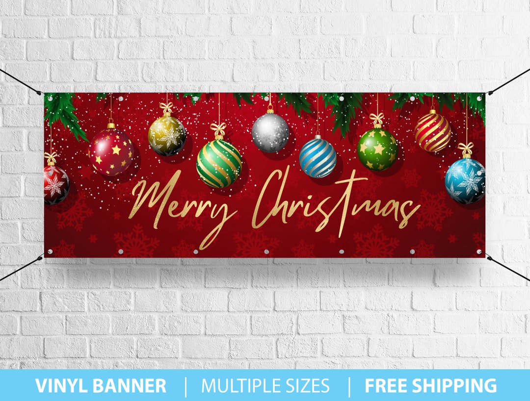 Christmas Banner, Custom Banner, Vinyl Banners, Merry Christmas Display ...