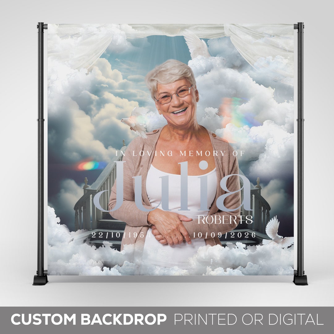 Memorial Backdrop, in Loving Memory Banner, Repass Backdrop, Funeral ...