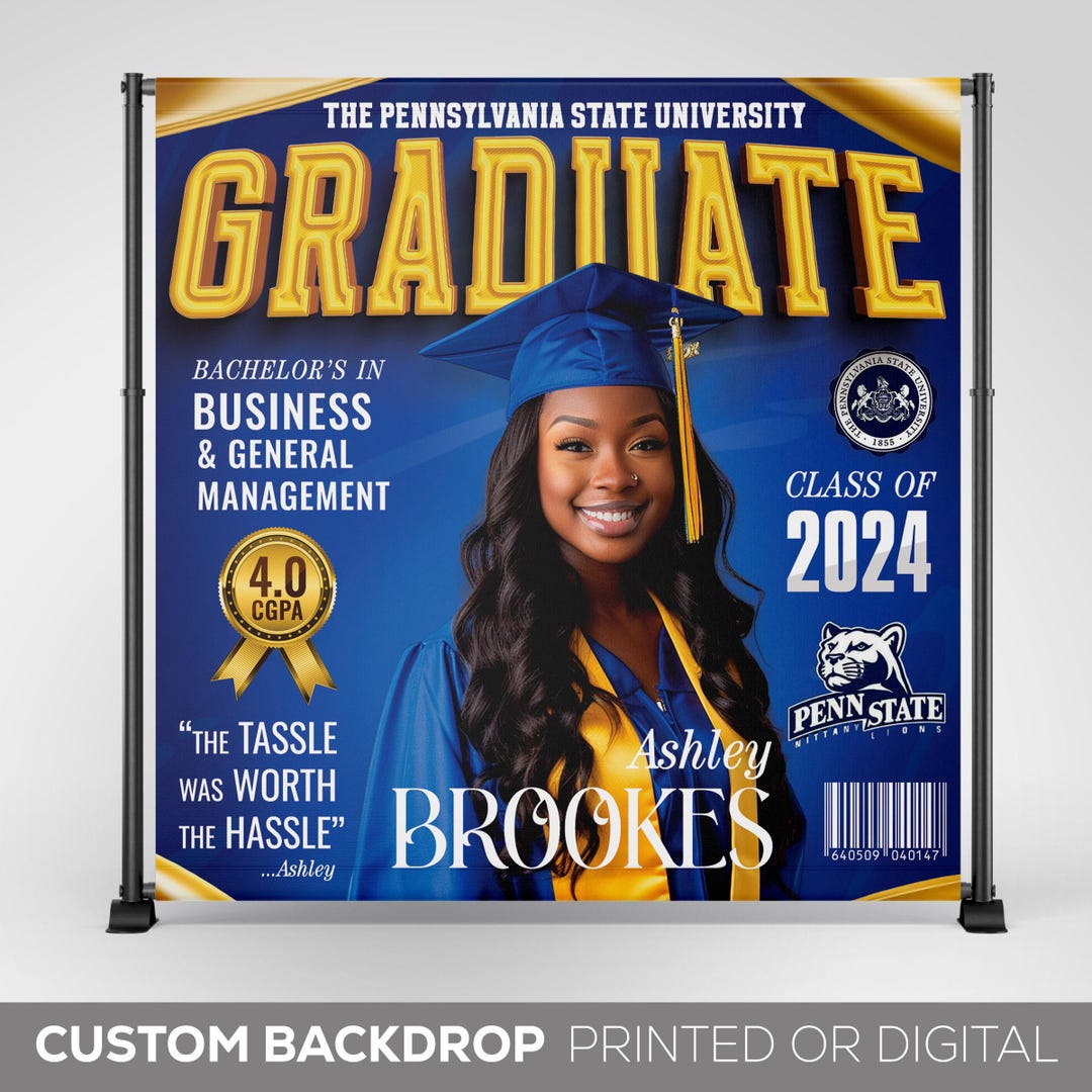 Graduation Backdrop, Custom Magazine Backdrop Banner, Personalized ...