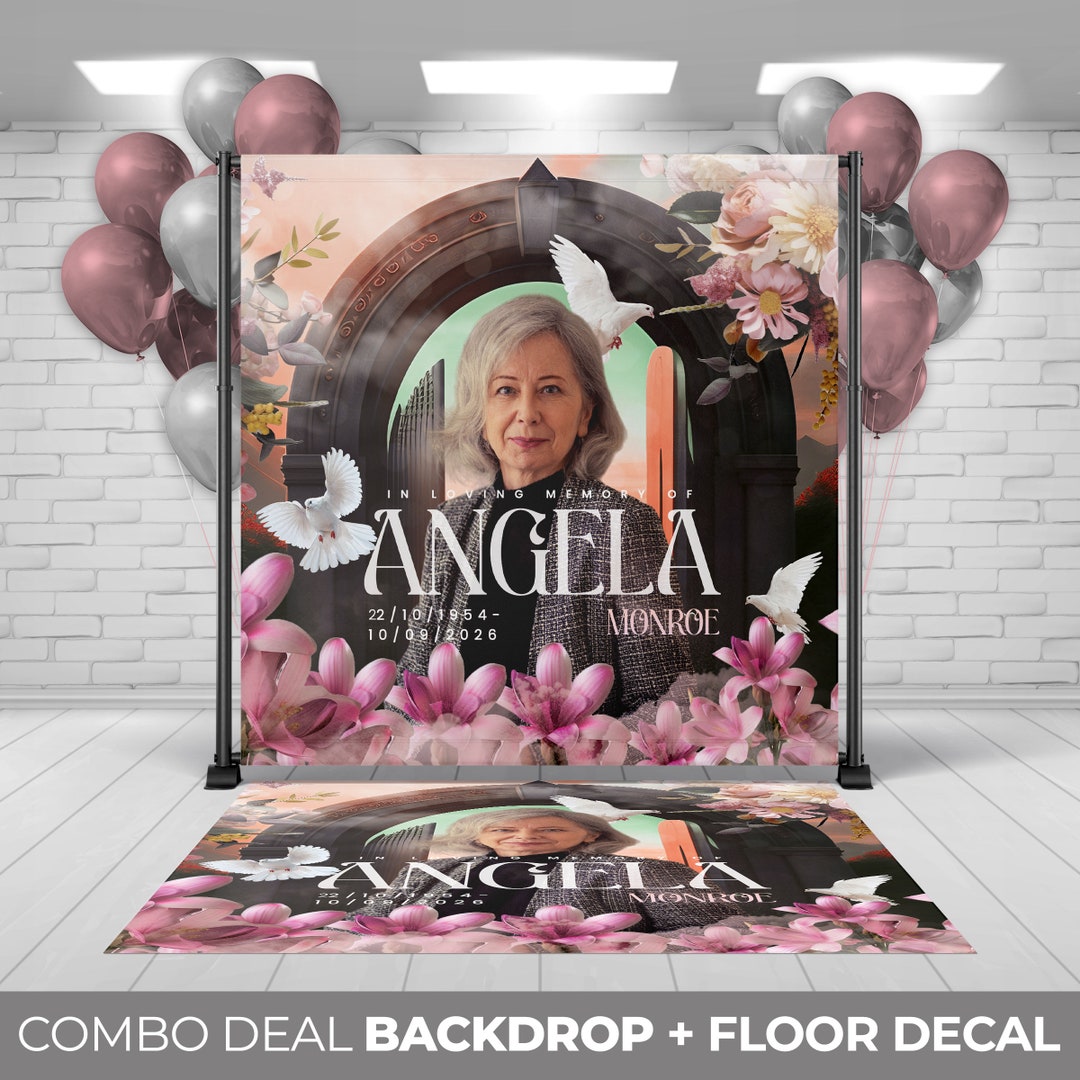 Backdrop Floor Decal, Memorial in Loving Memory Banner, Repass Backdrop ...